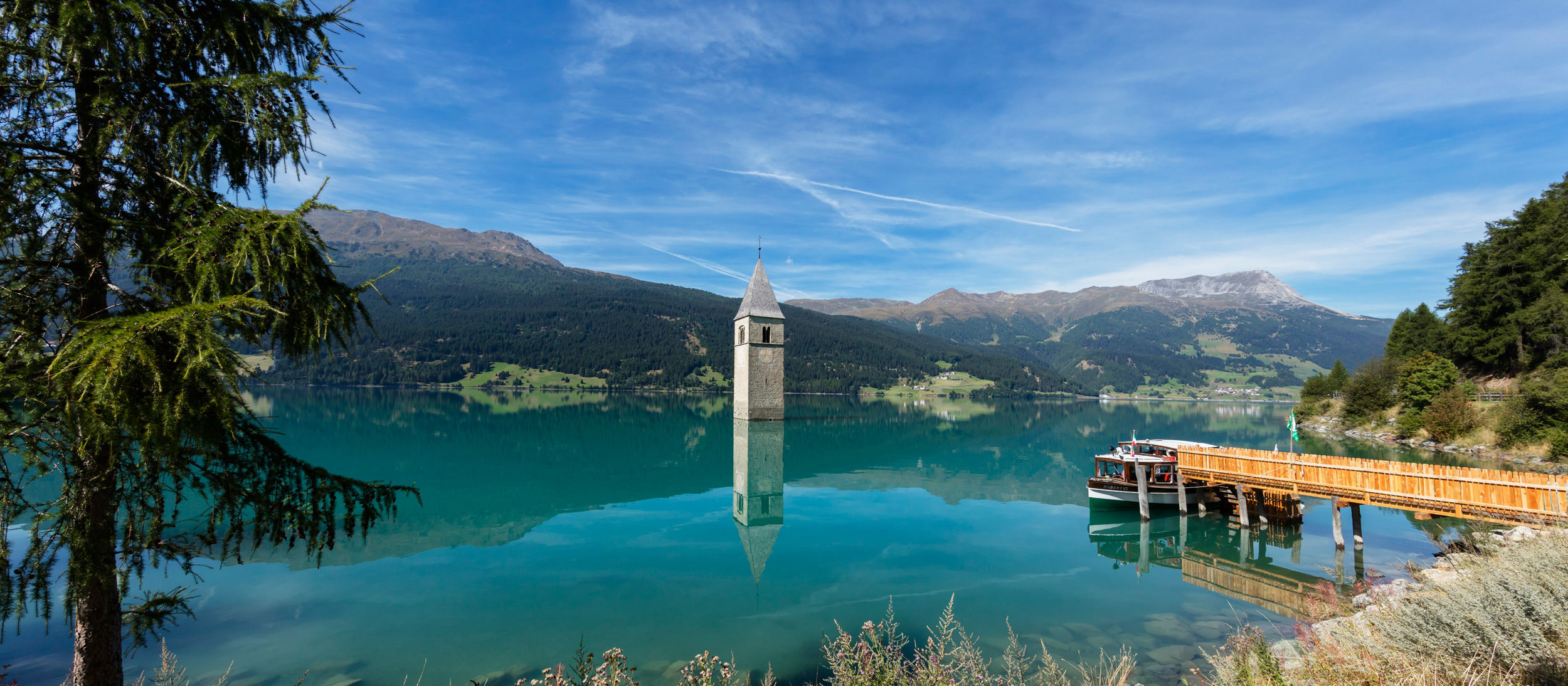 Reschensee lake in Upper Vinschgau - South Tyrol